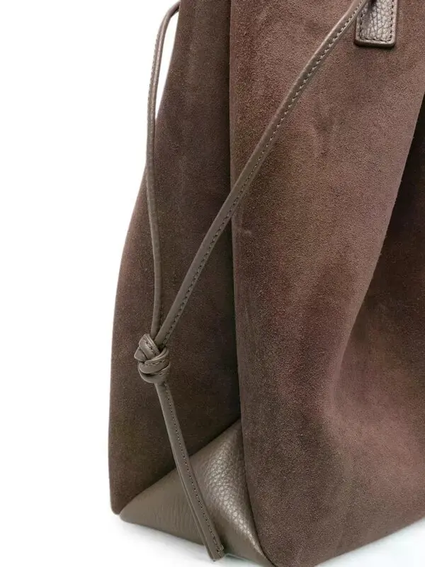 Yuzefi Scallop Drawstring Tote Bag - Brown