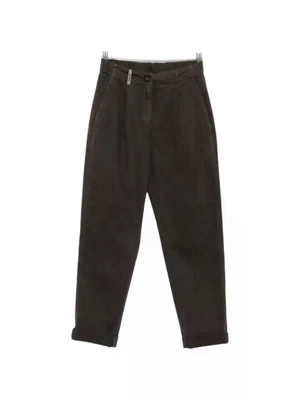 Peserico Pleated-detail Turn-up Trousers - Brown