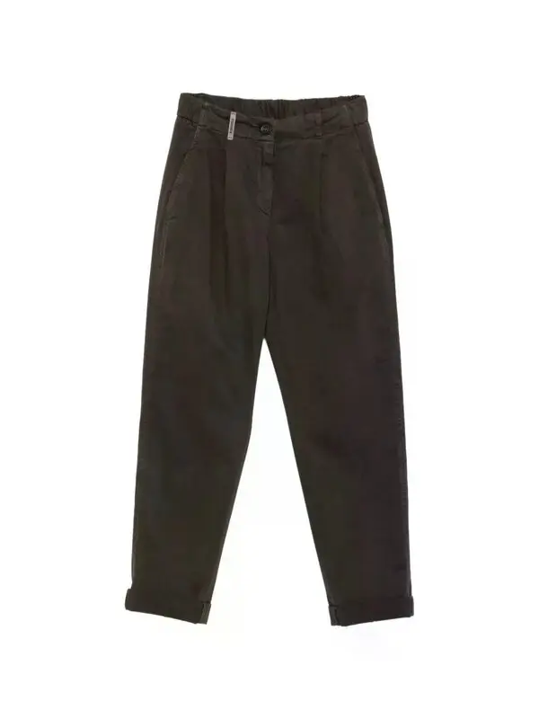 Peserico Pleated-detail Turn-up Trousers - Brown