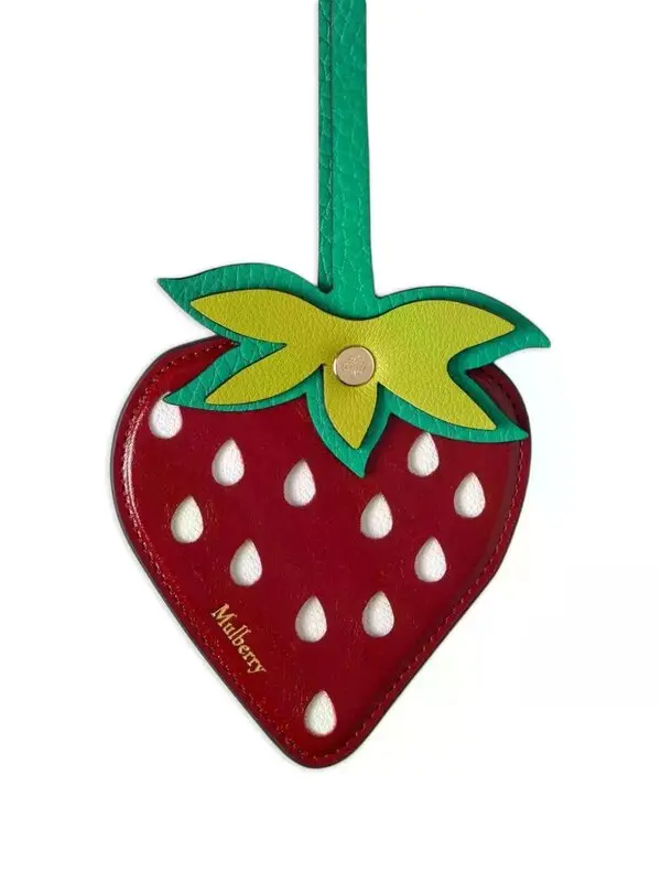 Mulberry Strawberry-motif Bag Charm - Red