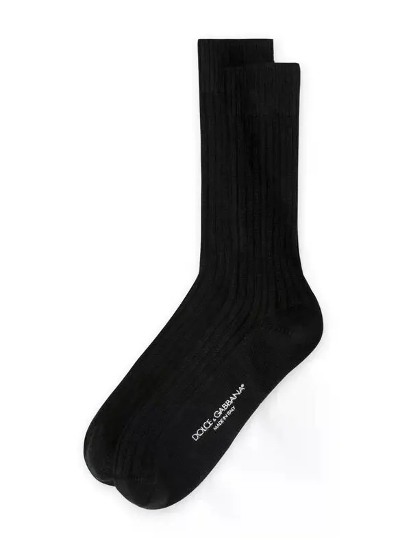 Dolce & Gabbana Ribbed Intarsia-knit Logo Socks