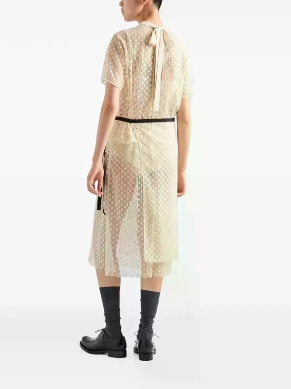 Prada Embroidered Lace Apron