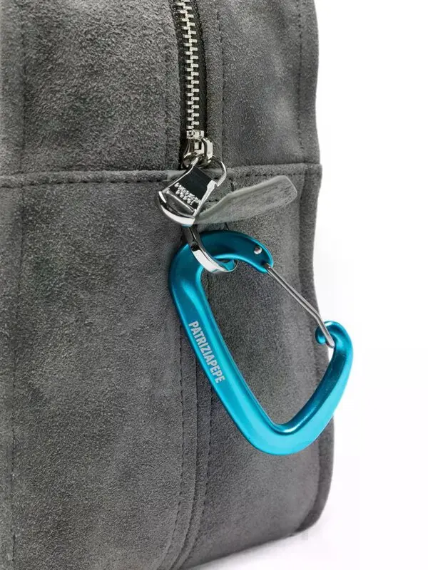 Patrizia Pepe Logo-embossed Suede Shoulder Bag