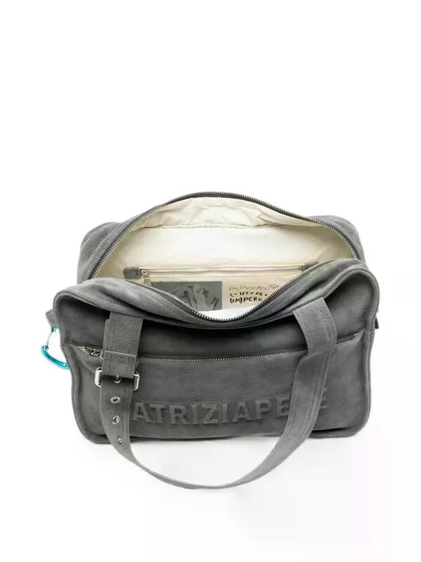 Patrizia Pepe Logo-embossed Suede Shoulder Bag