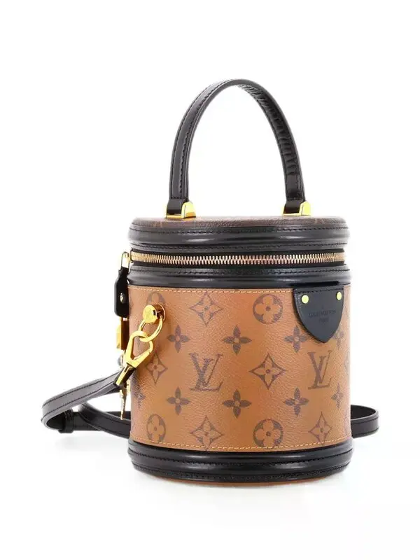 LOUIS VUITTON Cannes Handbag Reverse Monogram Canvas Satchel - Brown