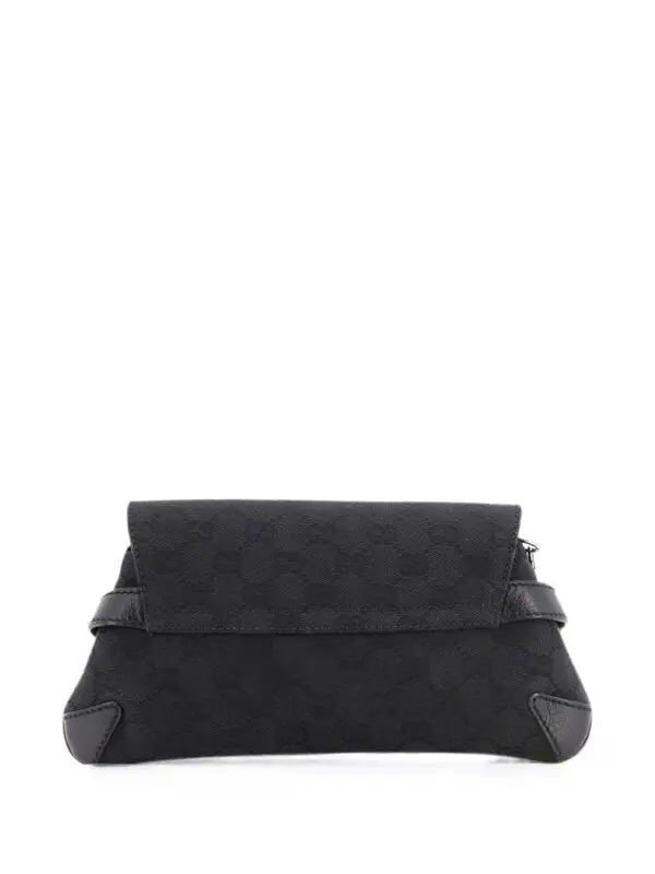 Gucci Horsebit Chain Gg Canvas Leather Medium Clutch Bag