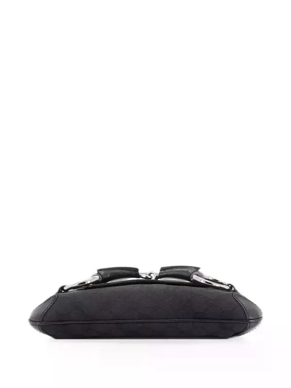 Gucci Horsebit Chain Gg Canvas Leather Medium Clutch Bag