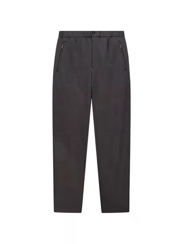 Emporio Armani Elasticated-waistband Straight-leg Trousers - Grey