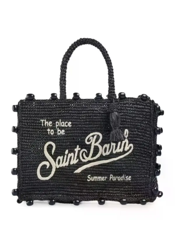 MC2 SAINT BARTH Colette Bead-embellished Shoulder Bag - Black