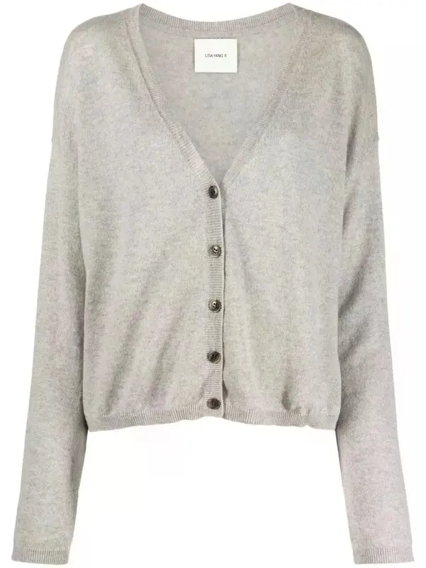 LISA YANG V-neck Cashmere Cardigan - Grey