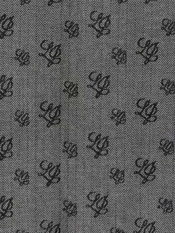 Liu Jo Monogram-pattern Herringbone-weave Scarf