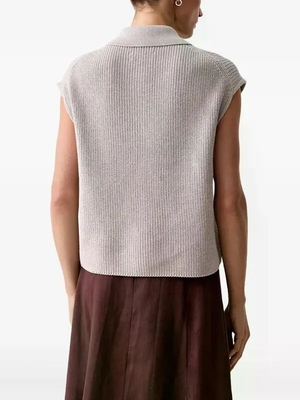 Marc O'polo Ribbed Knit Polo Shirt - Neutrals