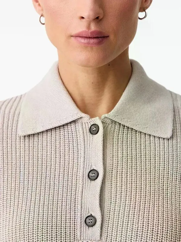 Marc O'polo Ribbed Knit Polo Shirt - Neutrals