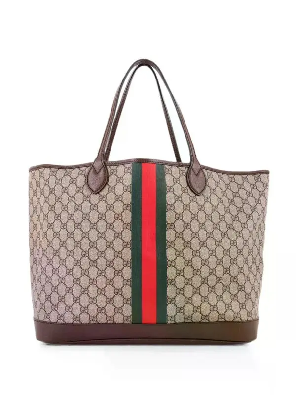Gucci Ophidia Open Shopping Gg Coated Canvas Large Tote Bag - Brown