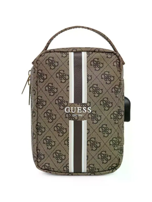 Guess Monogram-print Striped Tech Bag