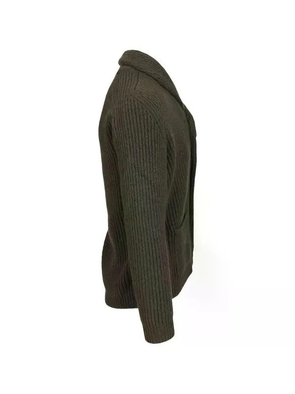 Fedeli Ribbed Shawl-collar Cardigan