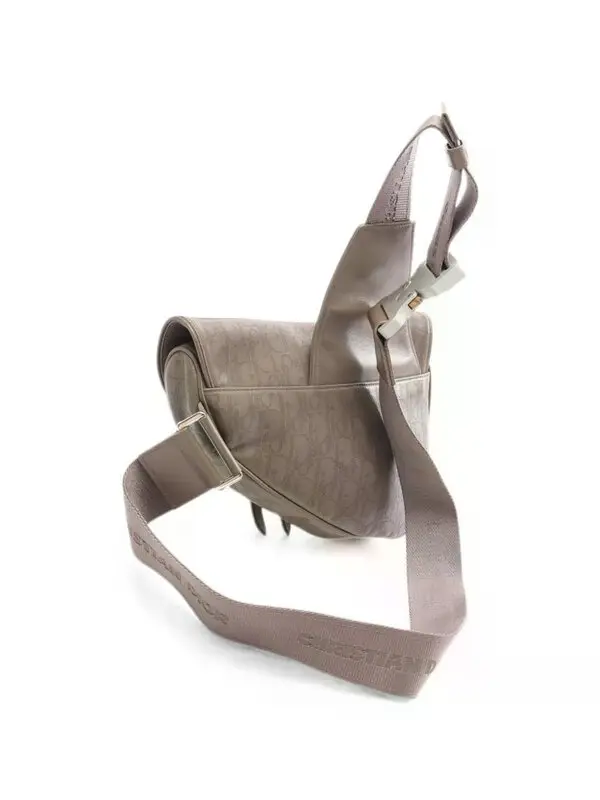 Dior Taupe Leather Perforated Oblique Belt Bag