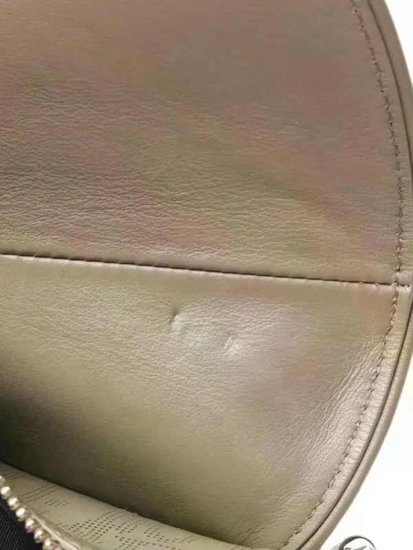 Dior Taupe Leather Perforated Oblique Belt Bag