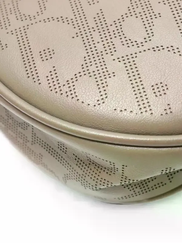 Dior Taupe Leather Perforated Oblique Belt Bag