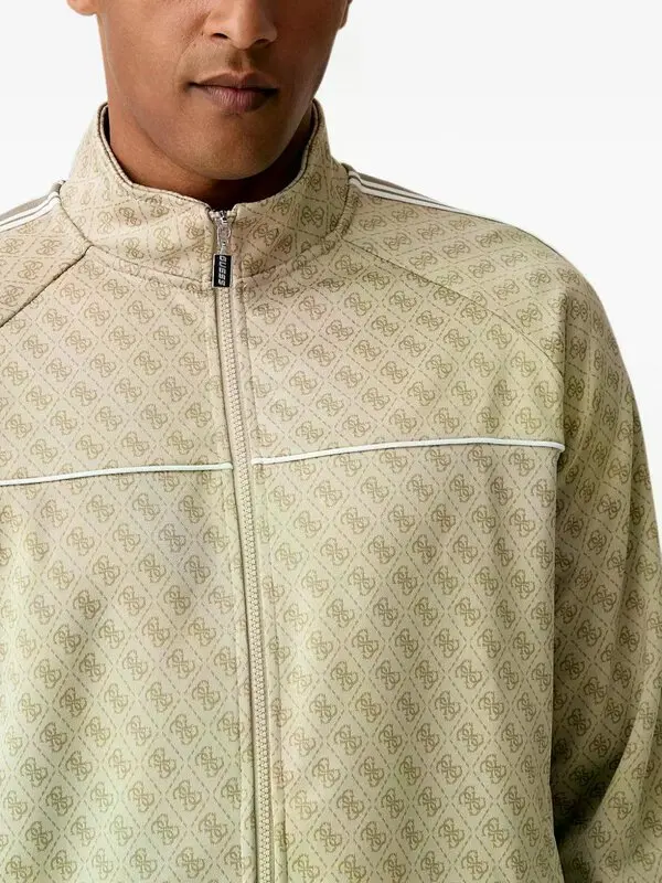 Guess Monogram-print Zip-up Sweater