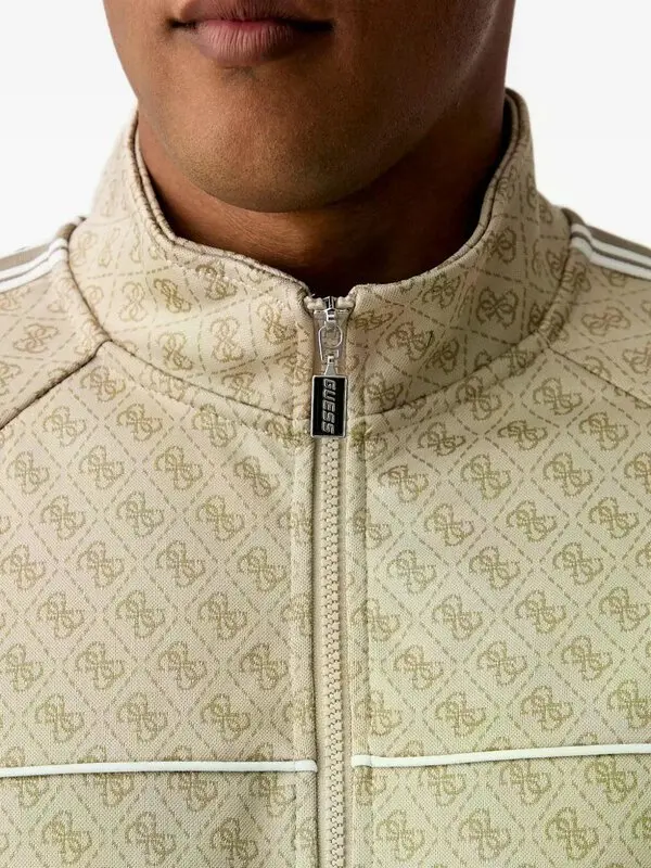 Guess Monogram-print Zip-up Sweater