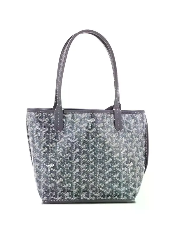 Goyard Anjou Reversible Tote Coated Canvas Mini Satchel - Grey