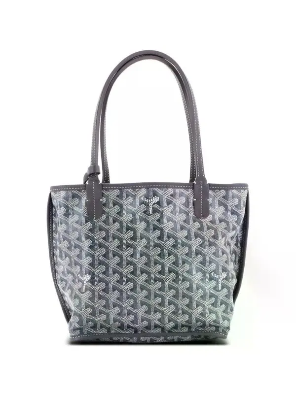Goyard Anjou Reversible Tote Coated Canvas Mini Satchel - Grey