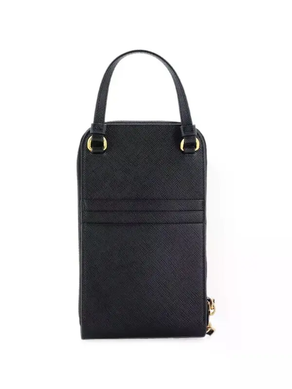 Prada Zip Phone Holder Saffiano Leather Crossbody Bag