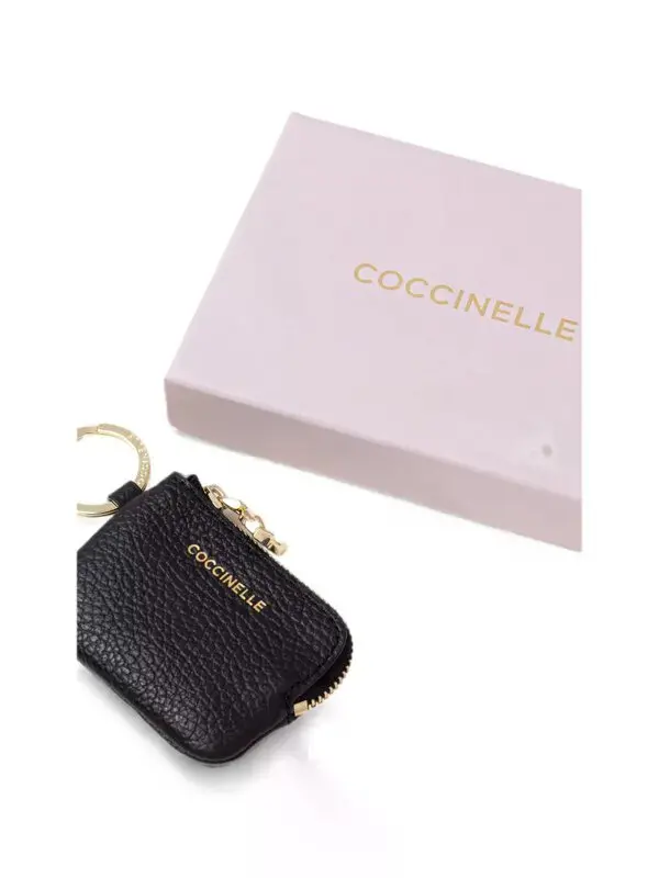 COCCINELLE C-me Softy Logo-print Pebbled-leather Keyring