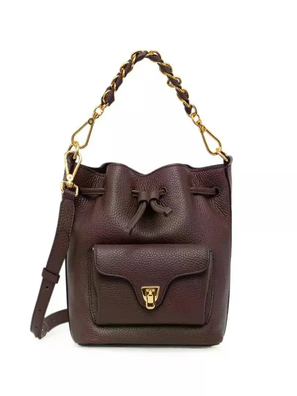 COCCINELLE Small Beat Generation Pebbled Leather Bucket Bag - Red