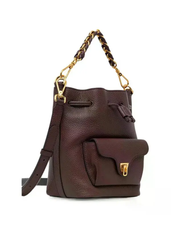 COCCINELLE Small Beat Generation Pebbled Leather Bucket Bag