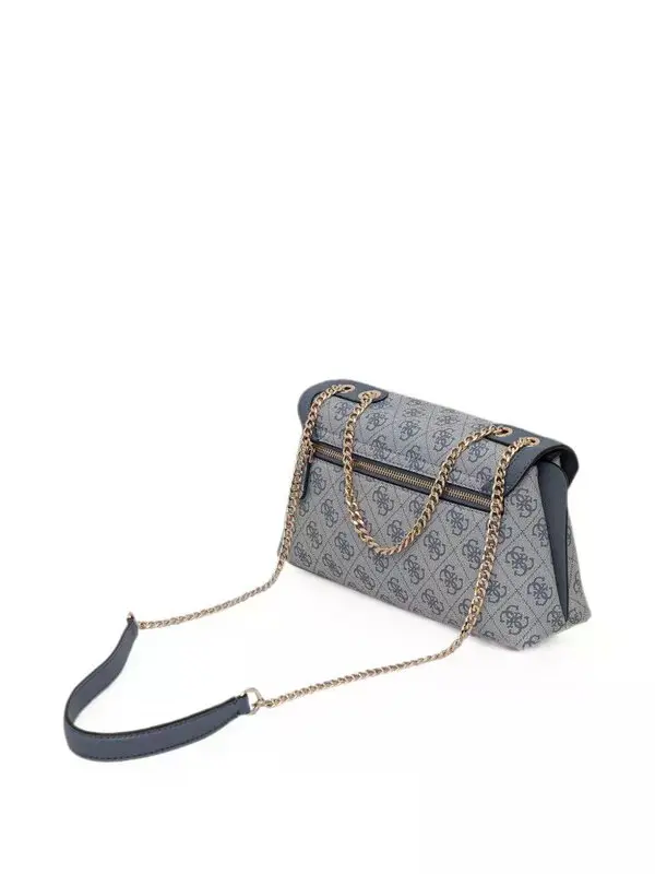 Guess Lindsey Monogram-print Chain-link Crossbody Bag - Blue