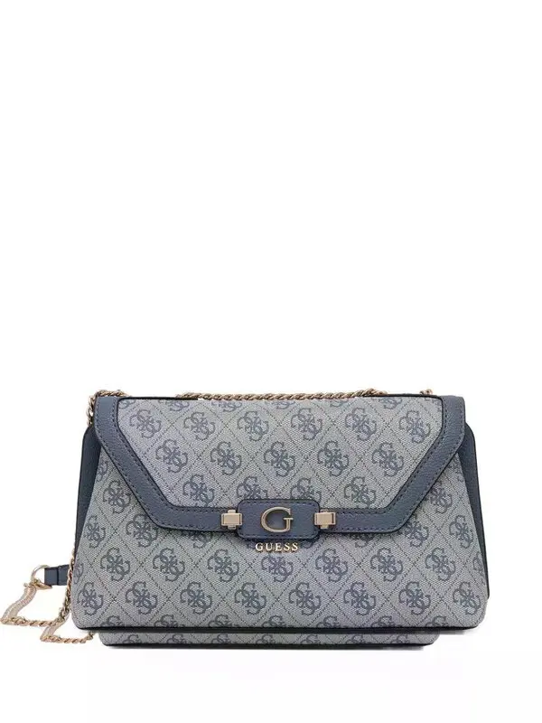 Guess Lindsey Monogram-print Chain-link Crossbody Bag - Blue