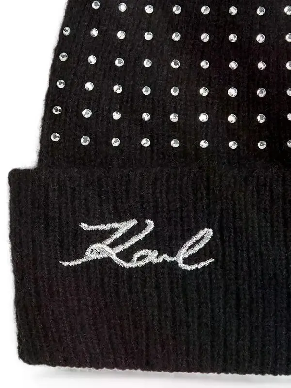 Karl Lagerfeld K/signature Rhinestone Beanie