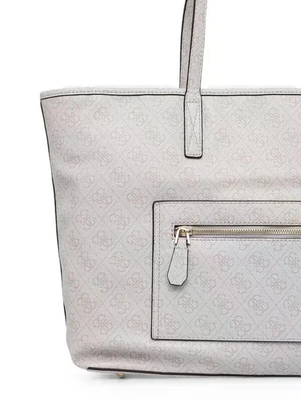 Guess Large Monogram Print Logo Plaque Tote Bag