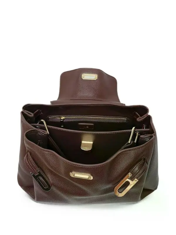 Jw Pei Medium Rhea Pebbled Buckle Shoulder Bag - Brown
