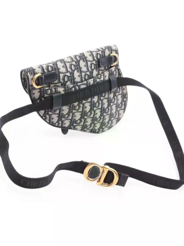 Dior 2010s Saddle Oblique Belt Bag - Blue