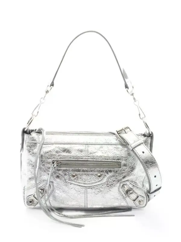 Balenciaga 2010s Le City Moto Two-way Tote Bag - Silver