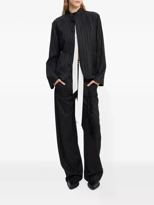 ANN DEMEULEMEESTER Anneke Striped-satin Trousers