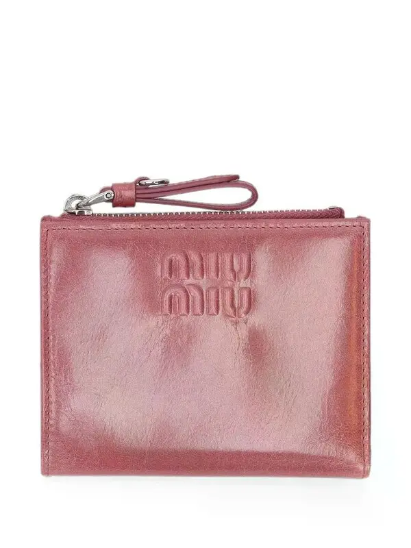 Miu Miu Logo-embossed Leather Wallet - Red