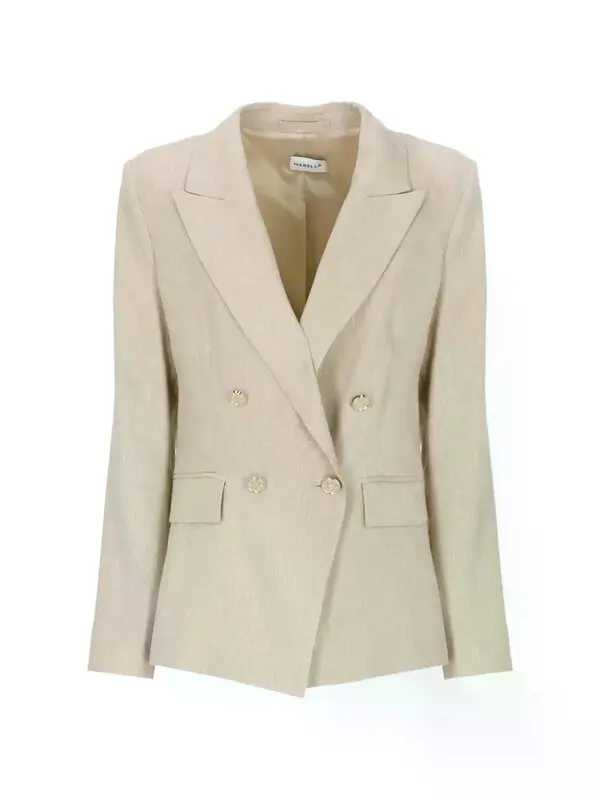 Marella Double-breasted Peak-lapel Jacket - Neutrals