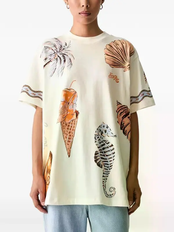 Farm Rio Graphic-print T-shirt - Neutrals