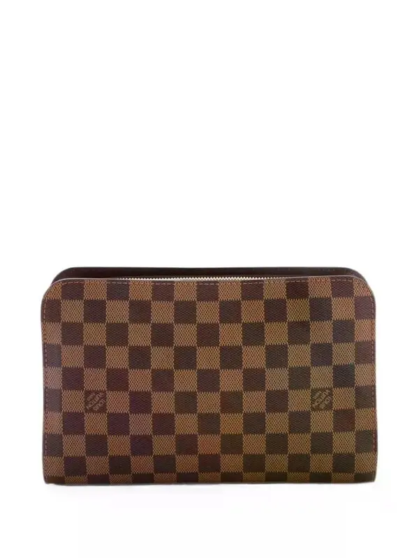 LOUIS VUITTON Pochette Saint Louis Damier Clutch Bag - Brown
