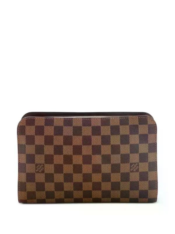 LOUIS VUITTON Pochette Saint Louis Damier Clutch Bag - Brown