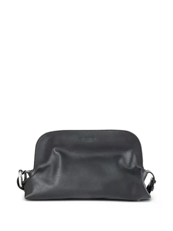 ANN DEMEULEMEESTER Buckle-detail Leather Clutch Bag - Black