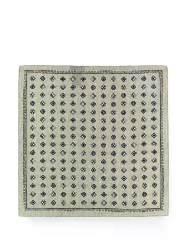 Brunello Cucinelli Medaglione Geometric-pattern Pocket Square - Neutrals