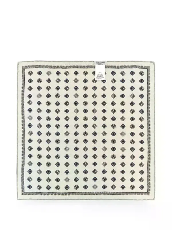 Brunello Cucinelli Medaglione Geometric-pattern Pocket Square
