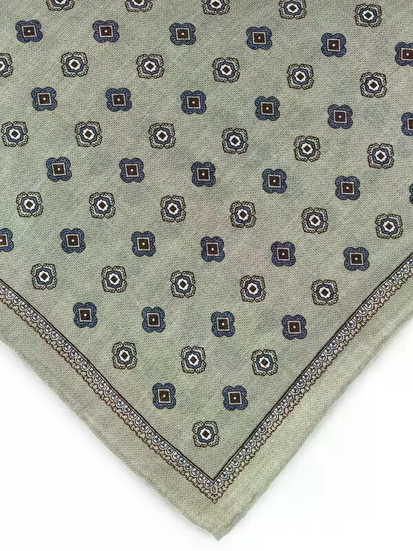 Brunello Cucinelli Medaglione Geometric-pattern Pocket Square
