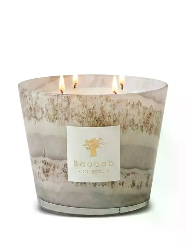 BAOBAB COLLECTION Atacama Marble-effect Four-wick Scented Candle - Grey