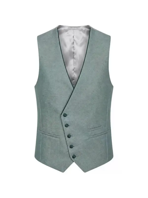 ETIEM TEXTIL S.L. Asymmetric Fastening Textured Waistcoat